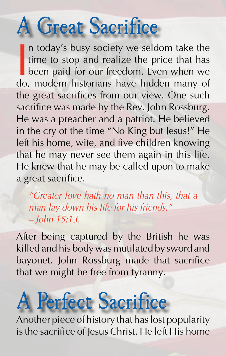 A Great Sacrifice – Beacon of Truth Baptist Ministries